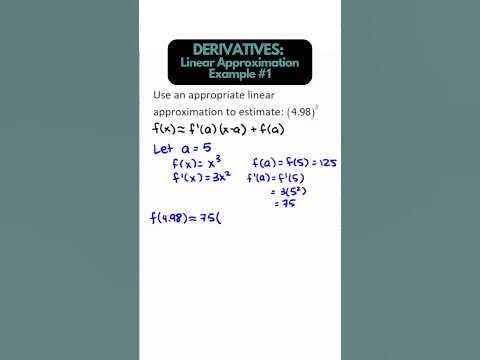 DERIVATIVES: Linear Approximation Example 1 (Calculus) - YouTube