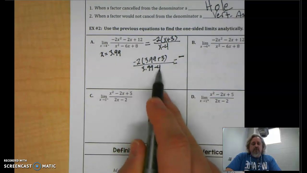 Infinite Limits and Limits at Infinity Lesson 7 Part 2 - YouTube
