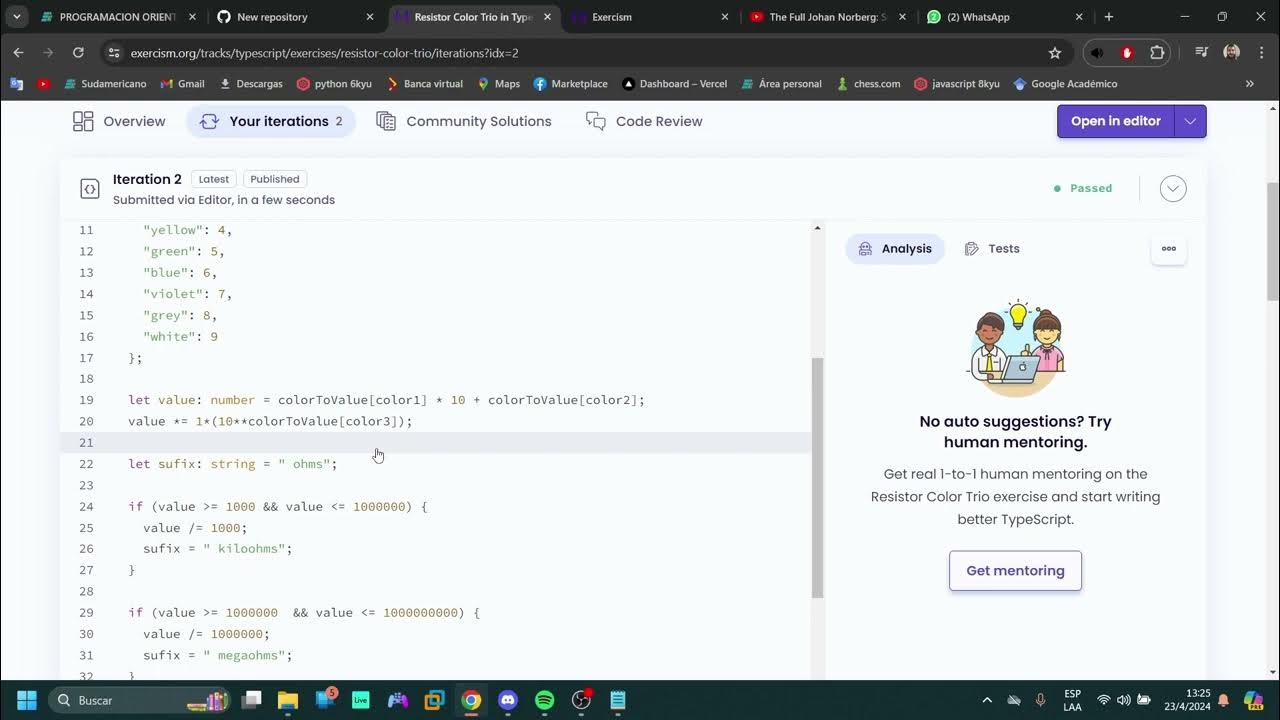 Video explicación de ejercicios Exercism semana 3 - YouTube