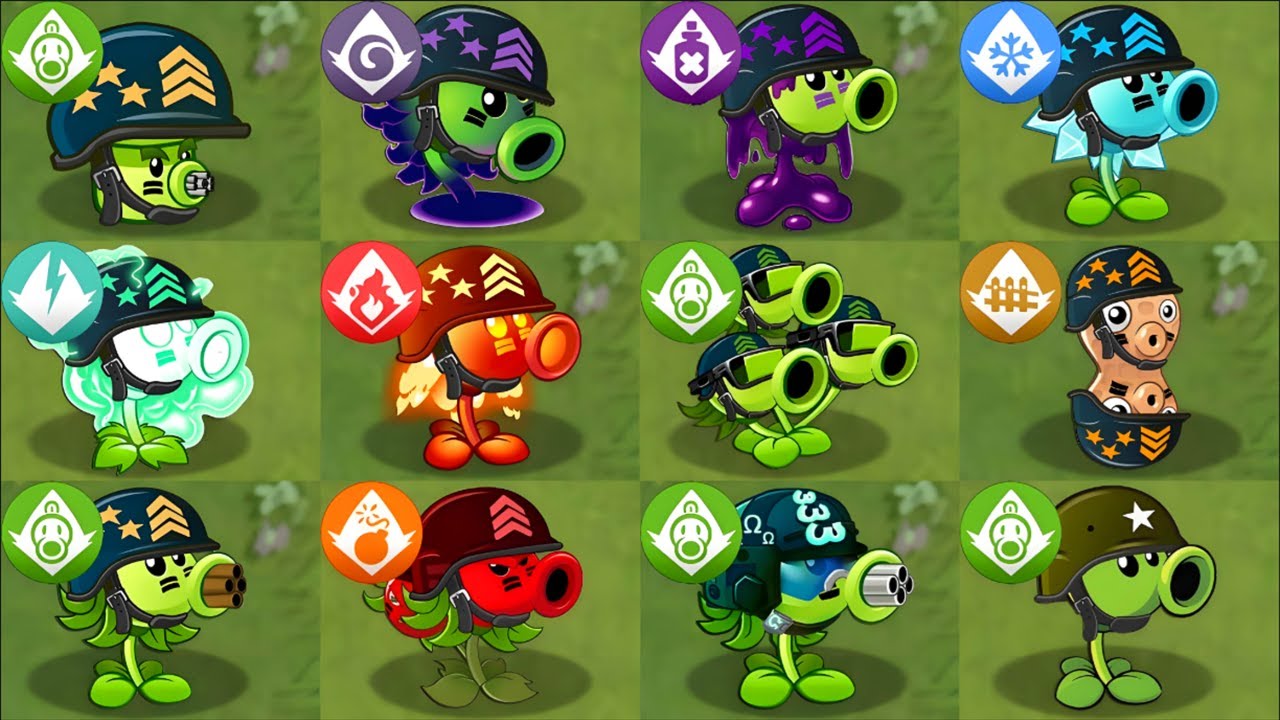 Mega Gatling Pea & All Peashooters Vs Premium Plants Vs PvZ 2 All Final ...