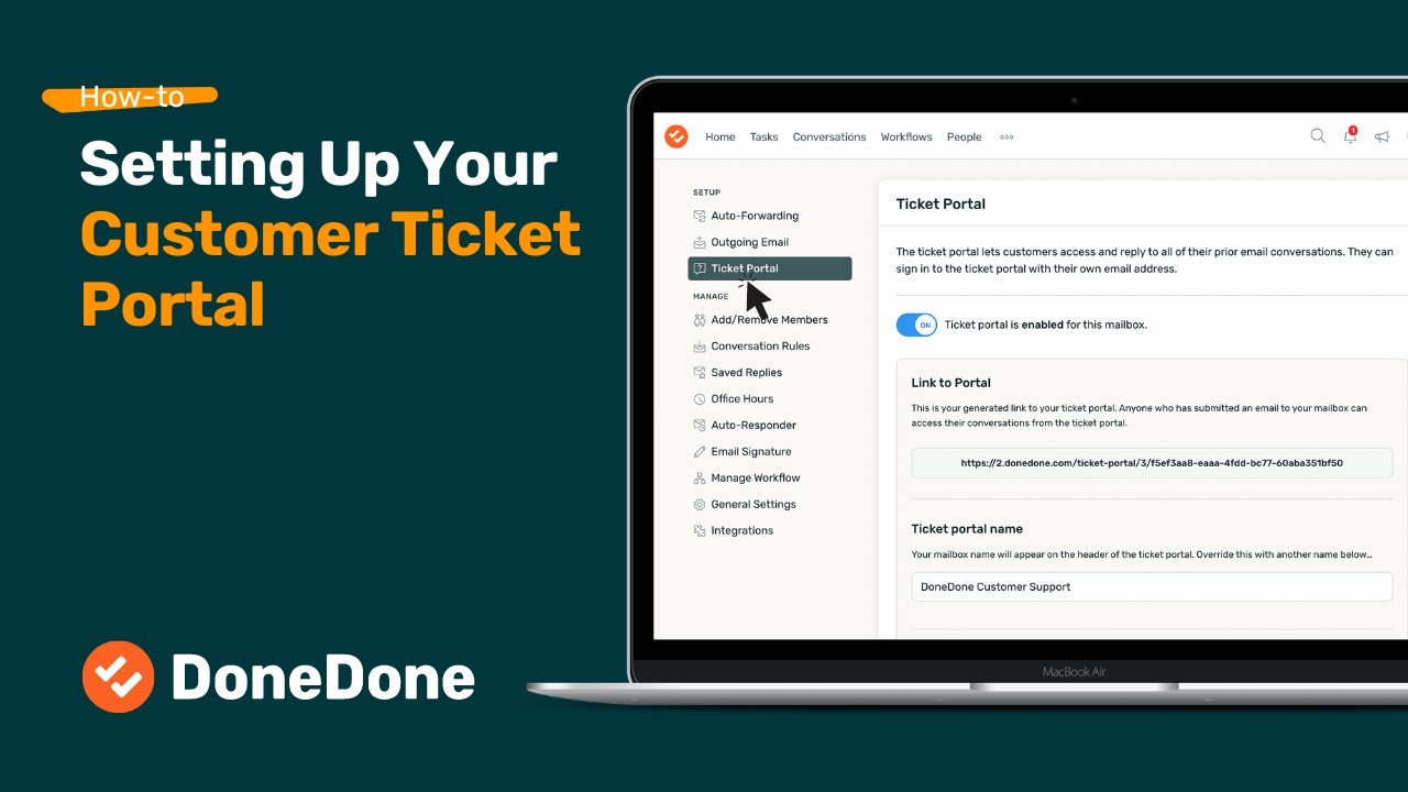 Setting Up Your Customer Ticket Portal in DoneDone - YouTube