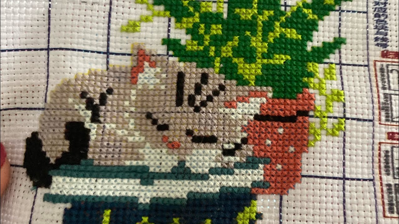 Cross Stitch Unboxing AND Completion Review?! Yes! Sleeping Cat Kit ...