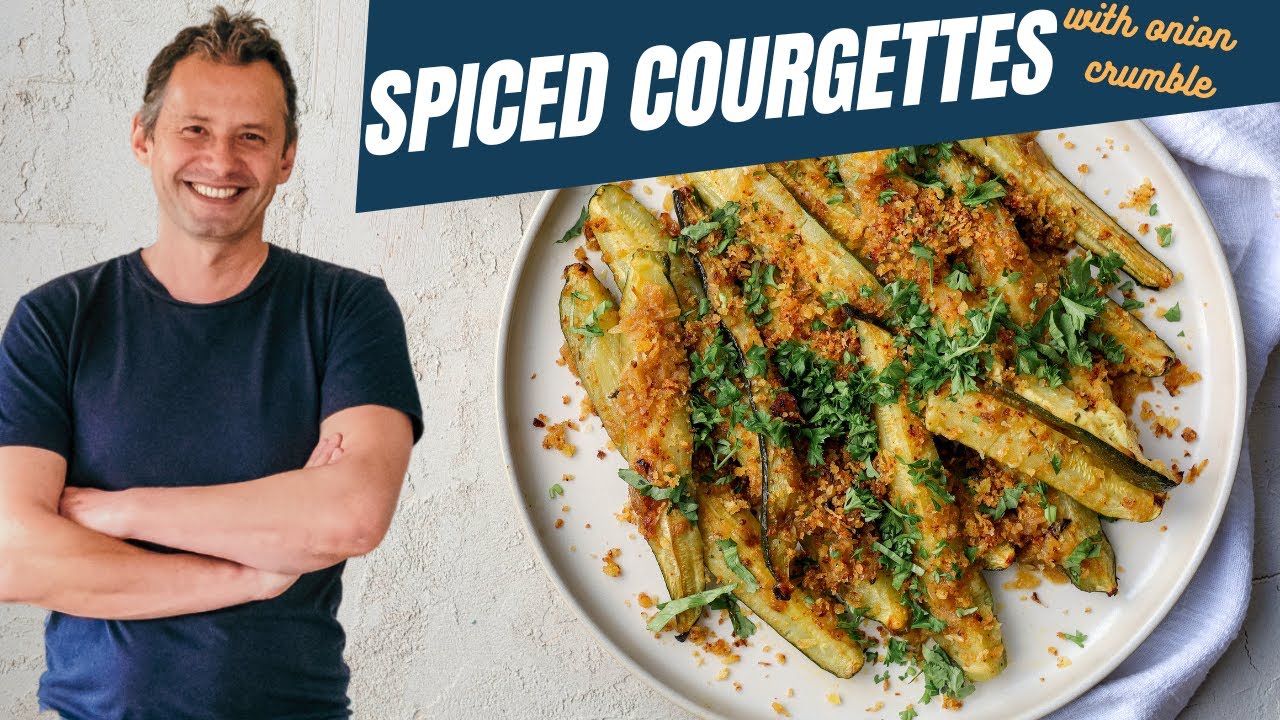 Spiced courgettes with onion crumble | Mediterranean series - YouTube