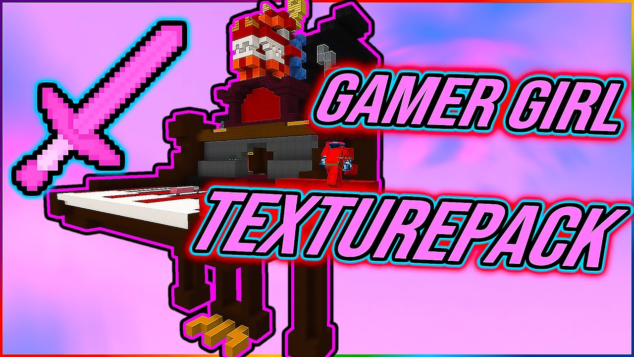 I Tried a Gamer Girl TEXTURE PACK | Solo Bedwars #18 - YouTube