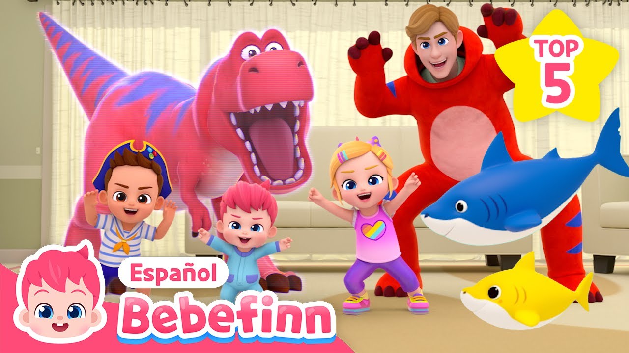 5 Mejores Canciones Infantiles de Bebefinn | Canción de T-Rex, Bici+ ...