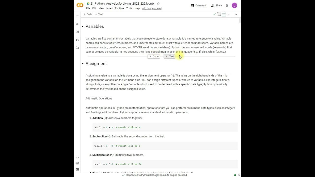 Python Basics, Data Types, Variables, Assignment, Arithetic operations - YouTube