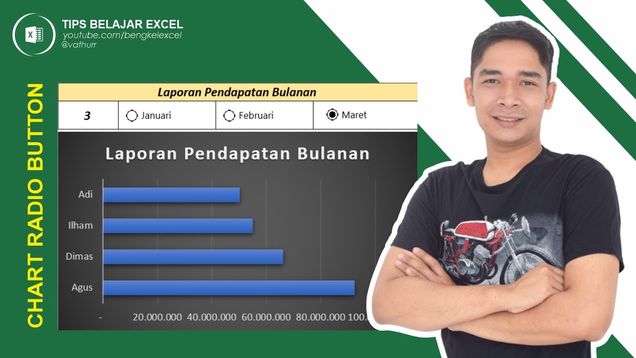 cara membuat chart keren (radio button) di microsoft excel - YouTube