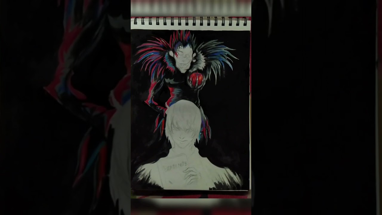 DEATH NOTE drawing with colour pencils!! #Death note # drawing# Anime ...
