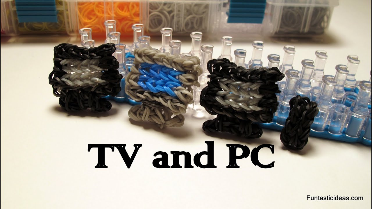 Rainbow Loom TV/PC Computer Charm - How to- Electronic Series - YouTube