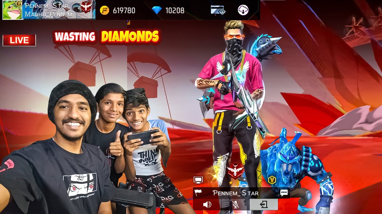 Free Fire CS Rank Push With My Pro Squad full fun live | madhu Pennem ...