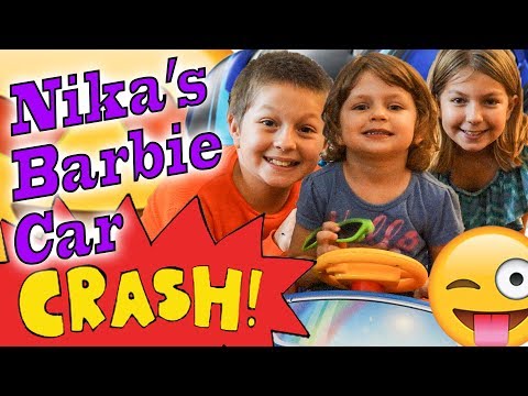 Nika Loves 18V Modded Barbie Toy Car - Race with Hoverboard | Toys Review