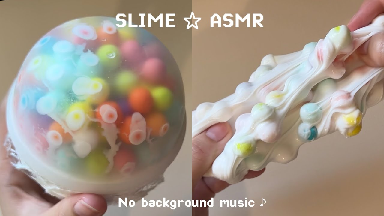 SLIME ☆ ASMR SLIME POKING & POPPING & STRETCHING TRIGGERS 💤 - YouTube