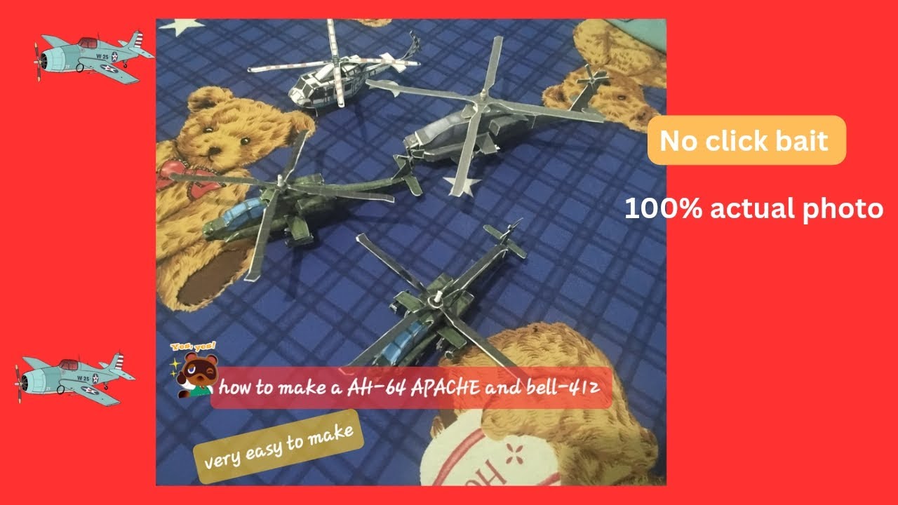 how to make AH-64 apache and bell 412 (papercraft) - YouTube