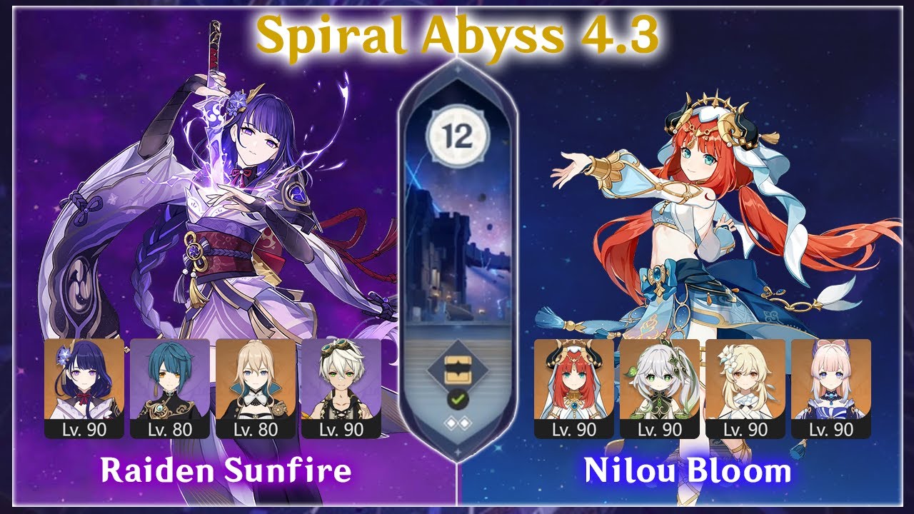 Raiden Sunfire & Nilou Bloom - [GI] Spiral Abyss 4.3 Floor 12 - YouTube