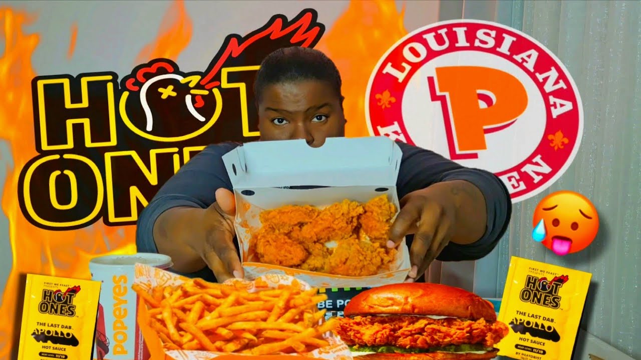 Trying Popeyes NEW ONES Collab!! Spicy - YouTube