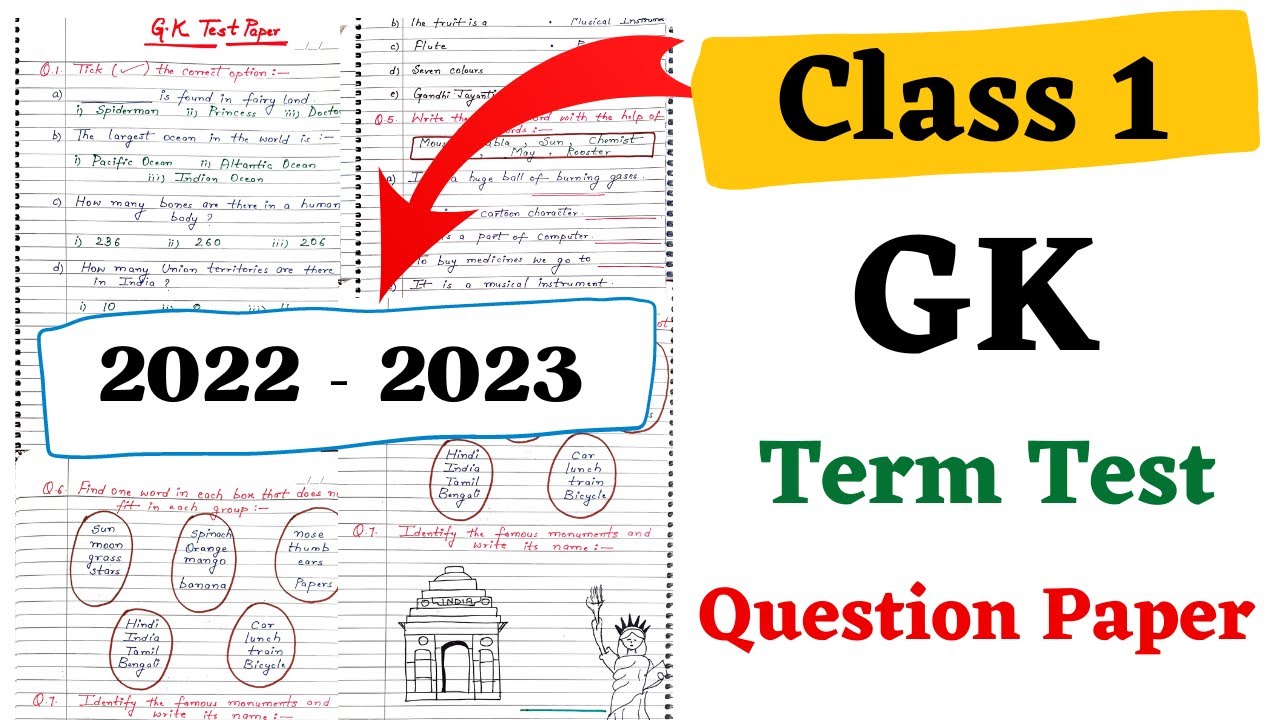 Class 1 GK Test Paper| GK Question Paper for Class 1| Class 1 GK ...
