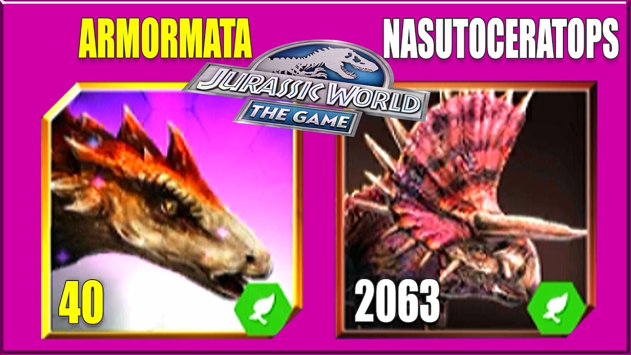 ARMORMATA vs NASUTOCERATOPS | JURASSIC WORLD THE GAME - YouTube