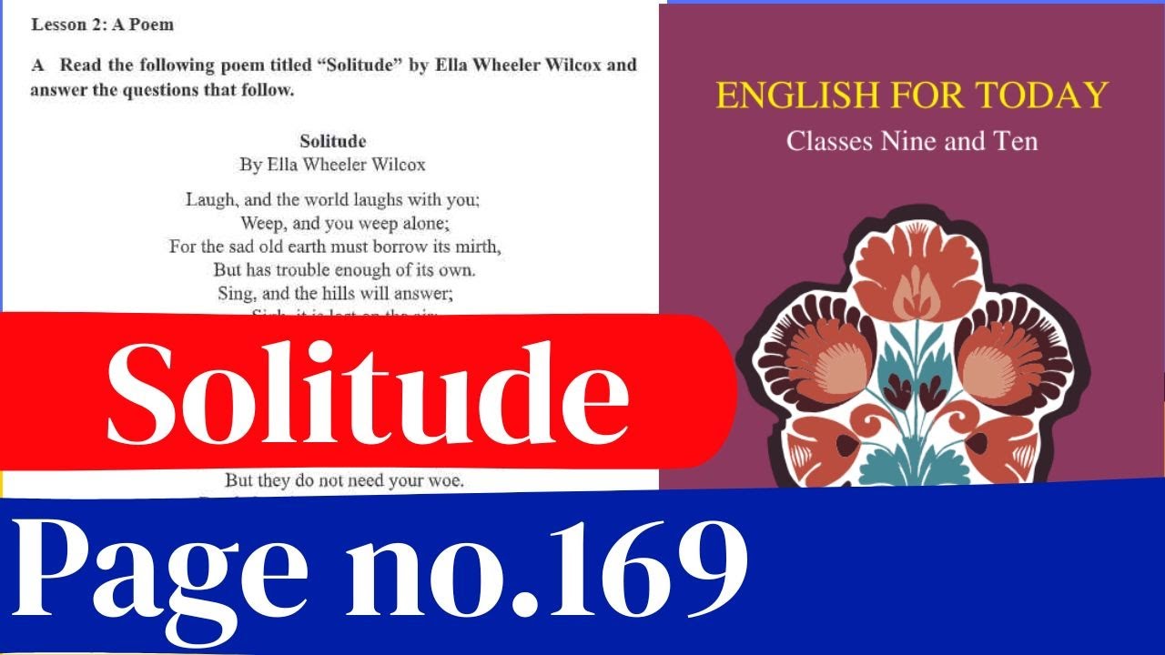 Solitude Poem with Meaning & Questions | Unit 13 | Page 169 Lesson 2 ...