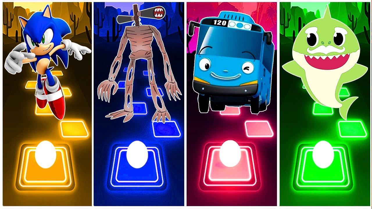 Sonic 🆚 Siren Head 🆚 Tayo The Little Bus 🆚 Baby Shark. 🎶 Who Is Best ...