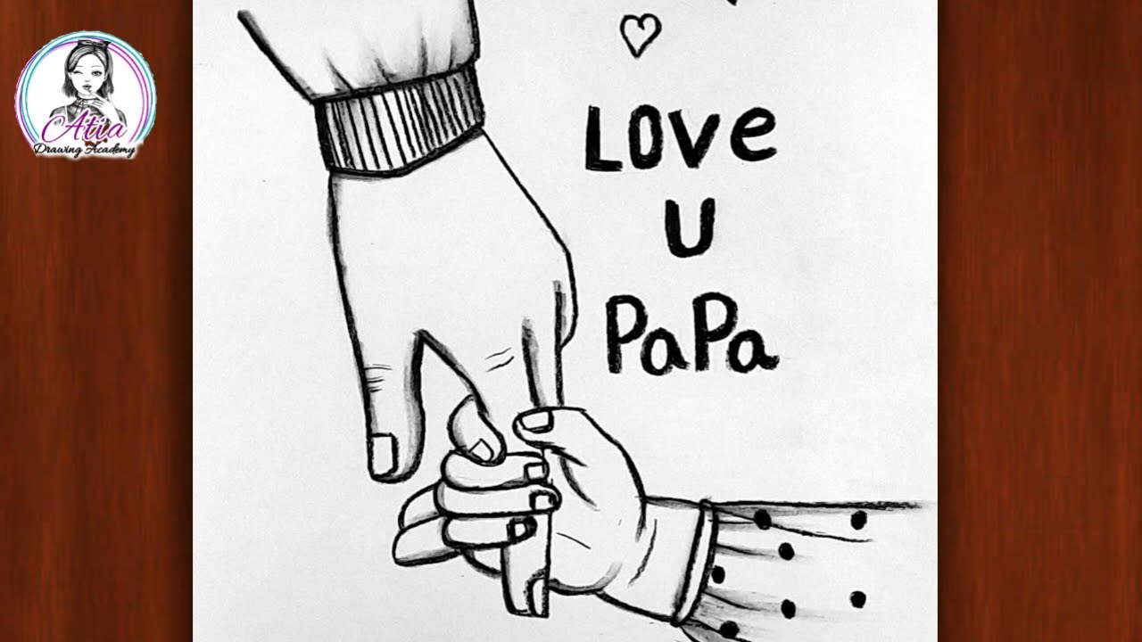 Father's Day Drawing with Pencil Sketch | Father's Day Special Drawing ...