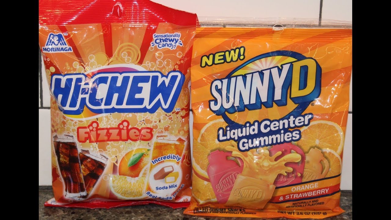 Hi-Chew Cola & Orange Soda Fizzies and SunnyD Orange & Strawberry ...