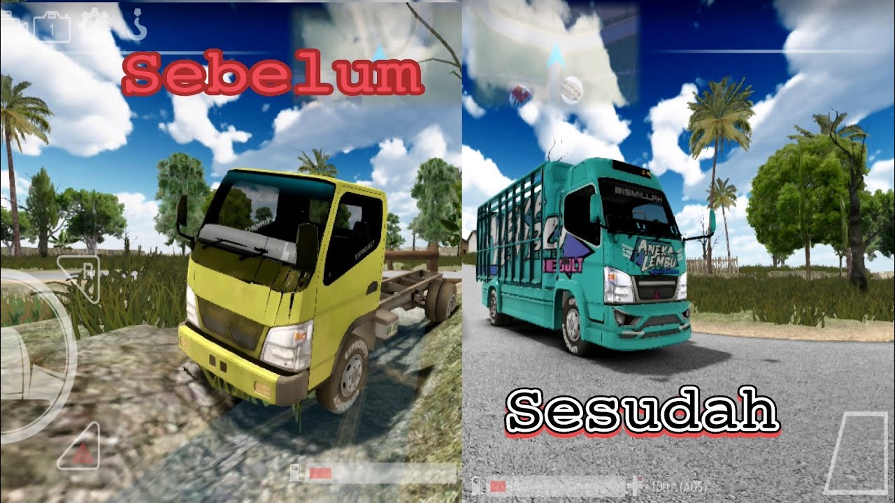 modif truk hino rusak parah karena terperosok di sungai menjadi truk keren - es truk simulator ...