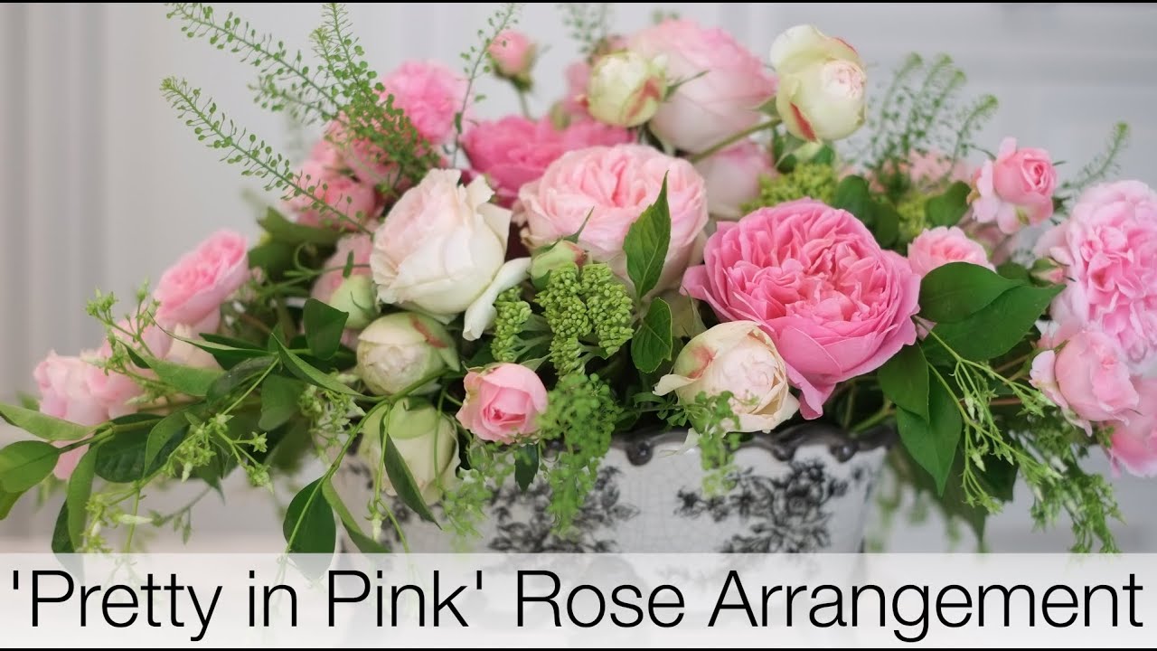How to Create a Sweet Arrangement from Pale Pink and White Garden Roses ...
