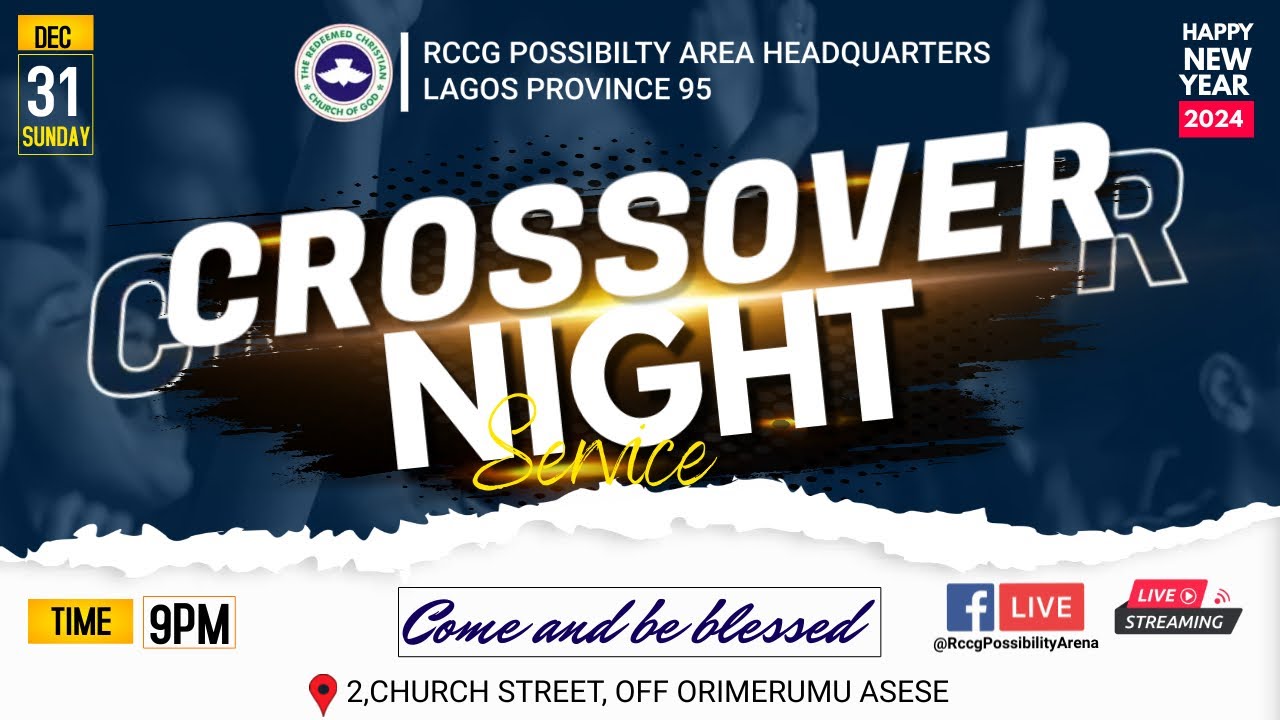 RCCG POSSIBILITY LIVE STREAM || CROSSOVER SERVICE ||DECEMBER 31ST 2023 ...