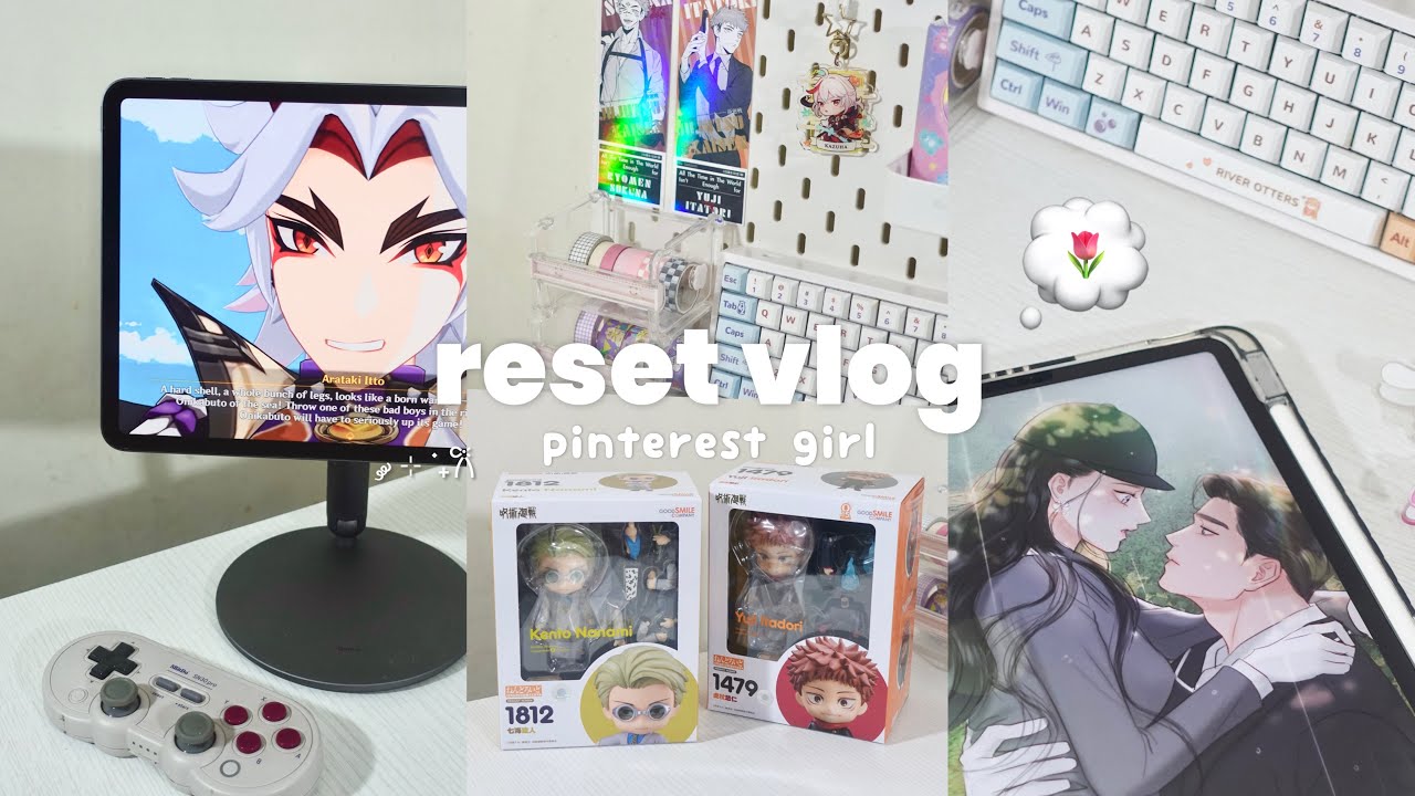 2024 RESET VLOG 🍓 new desk setup, pinterest girl, jjk nendoroids, self ...