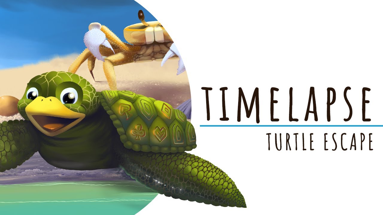 Turtle Escape - Digital painting timelapse - YouTube