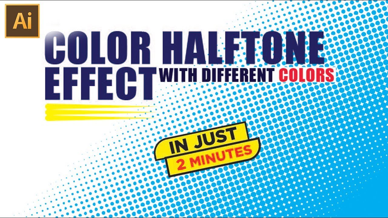 Color Halftone Effect Illustrator CC 2019 In Just 2 Minute | Color ...