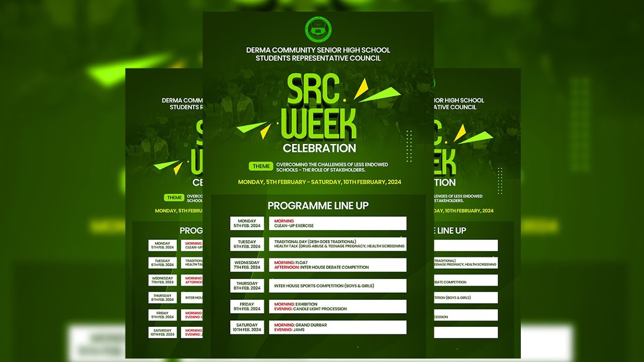 How To Design an SRC Week Banner/Flyer with 3D Text in Photoshop - YouTube