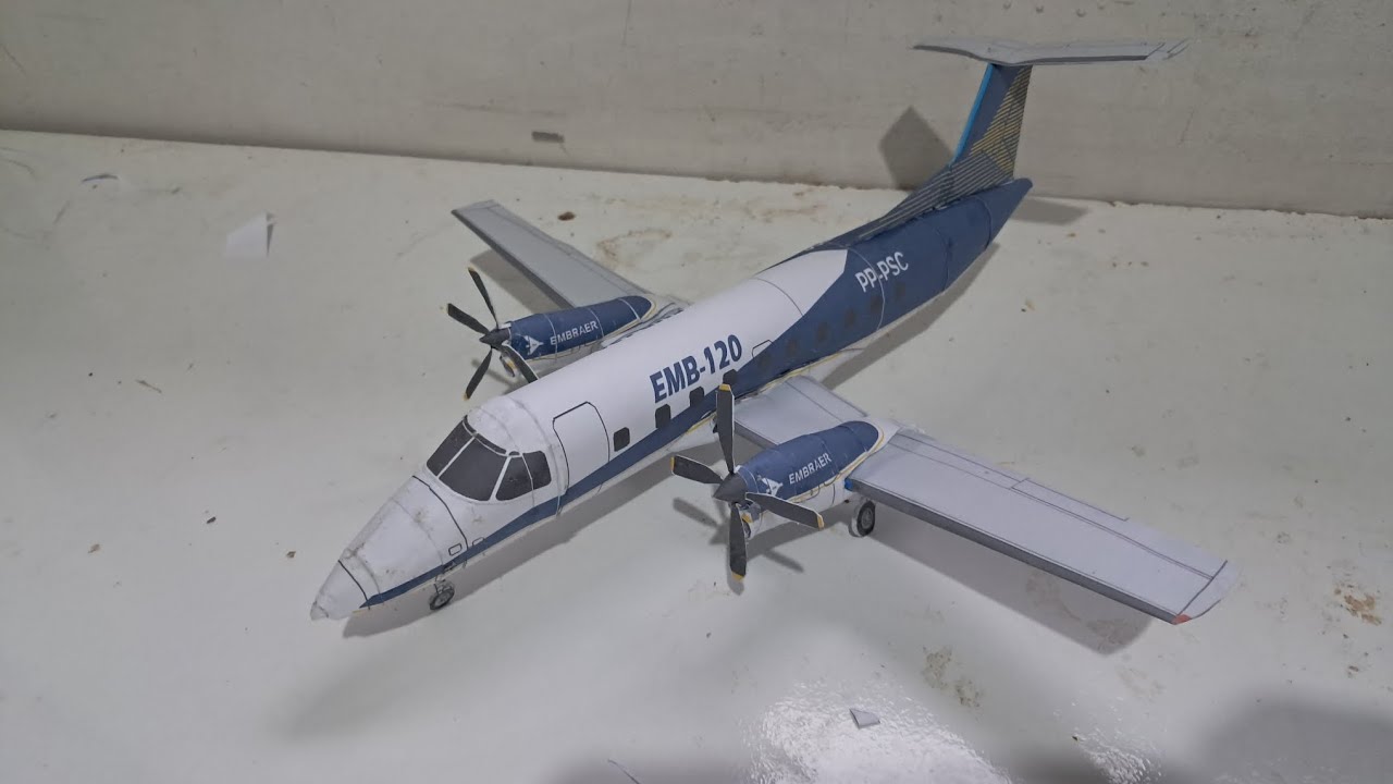 Embraer 120 Brasília papercraft tutorial - YouTube