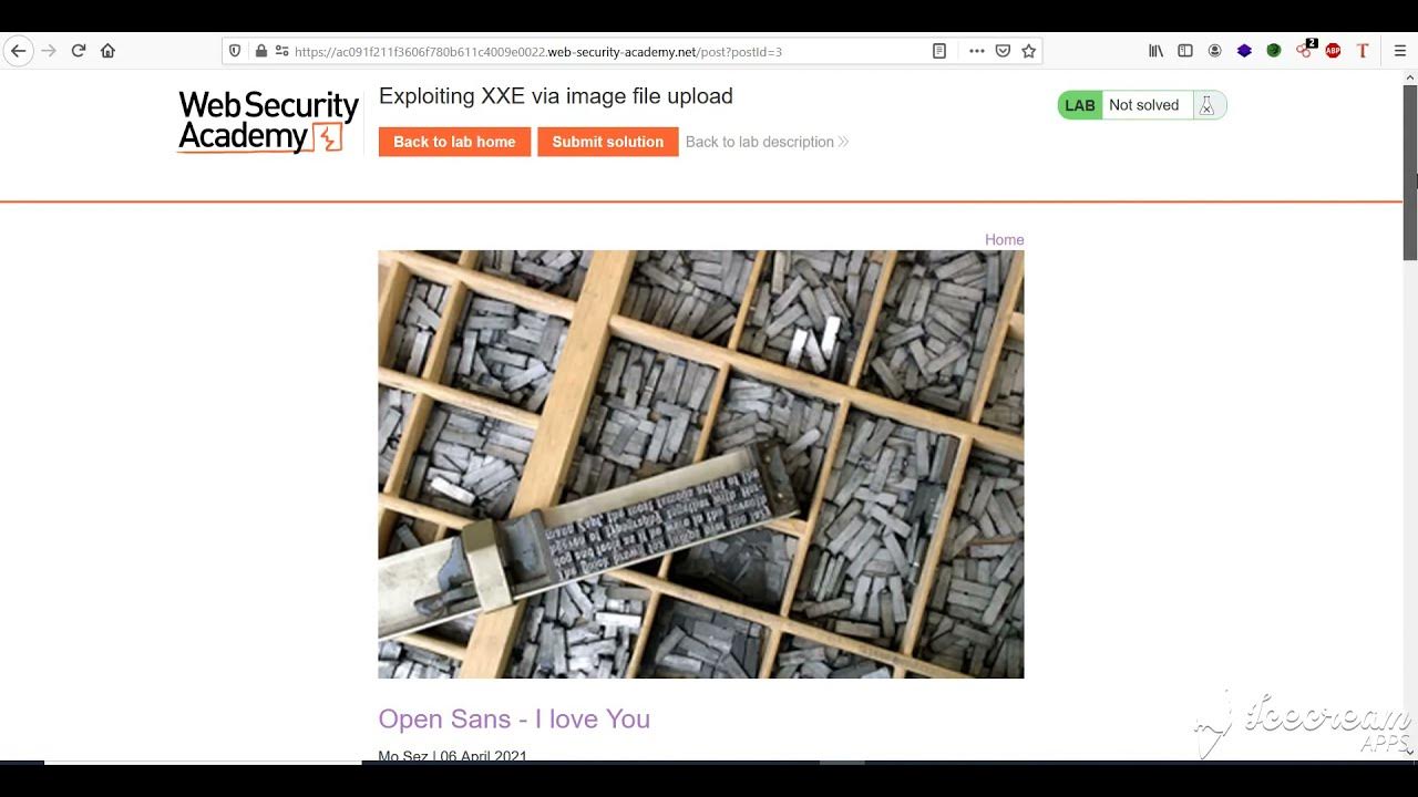 Lab: XML External Entity (XXE) via SVG file upload - YouTube