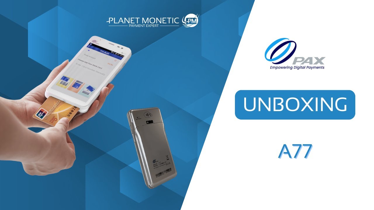 Terminal bancaire portable Pax Technology A77 - YouTube