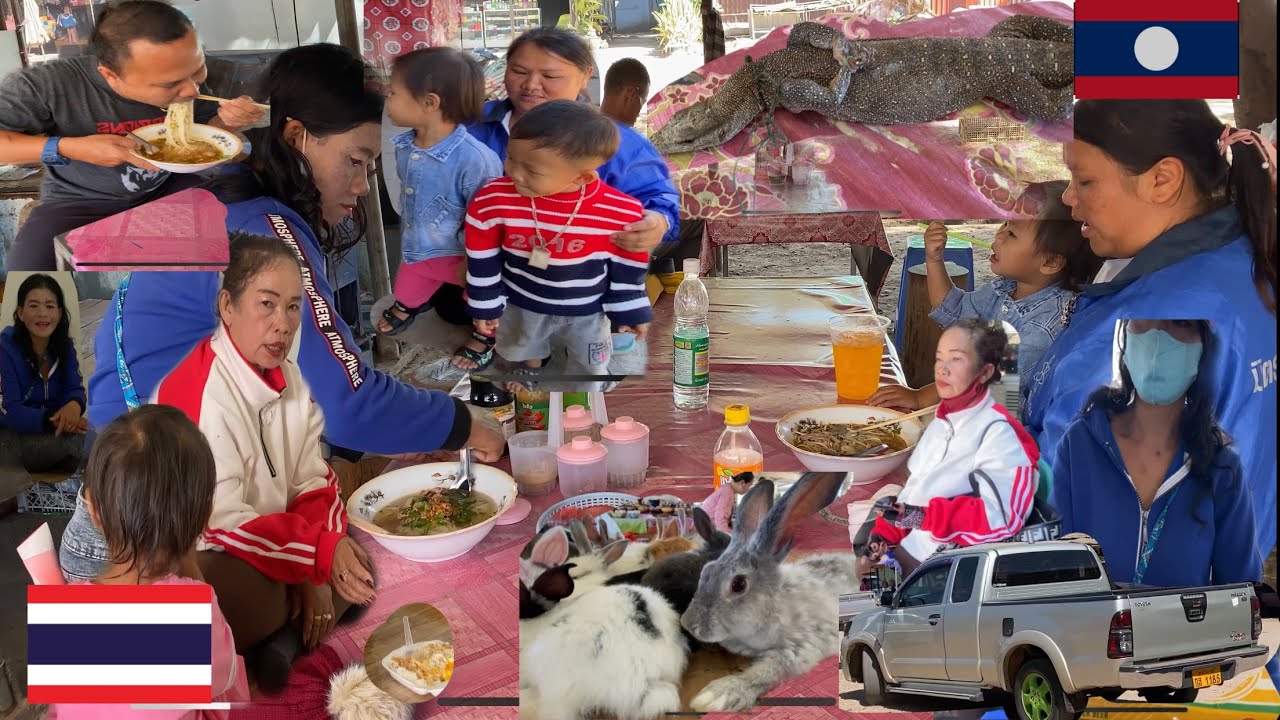 🇱🇦ขอบคุณ13100ตามธาตุโพนลาว🇱🇦แวะตลาดดงซื้อกระต่ายให้ป้า2ตัวแวะกินเฝอลาว ...