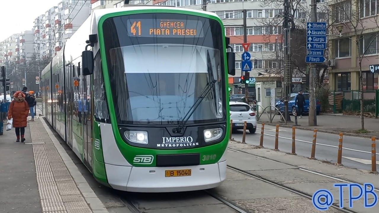 Tramvaie STB pe linia 41 în stația Bd. Ion Mihalache - YouTube
