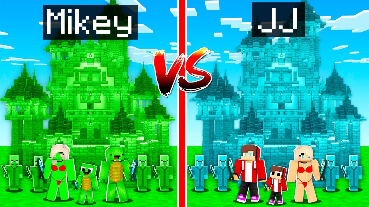 Mikey Family EMERALD vs JJ Family DIAMOND Kingdom in Minecraft (Maizen ...