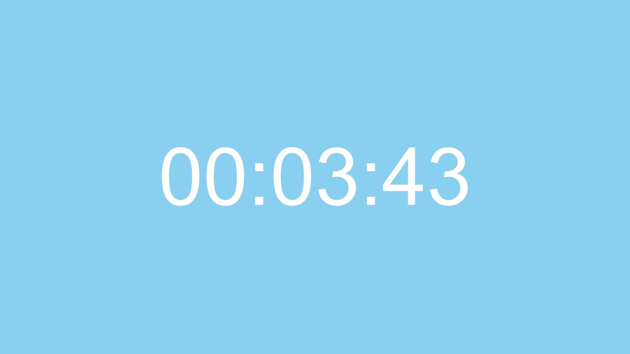 3 Minute 43 Second Timer - (223/36,000) - YouTube