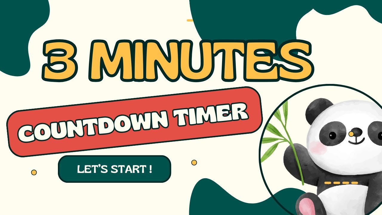 PANDA COUNTDOWN ! 3:00 🐼 countdown timer from 3 minutes to zero in ...