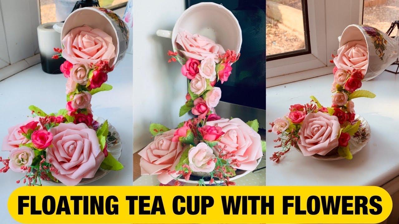 FLOATING TEA CUP WITH FLOWERS - YouTube