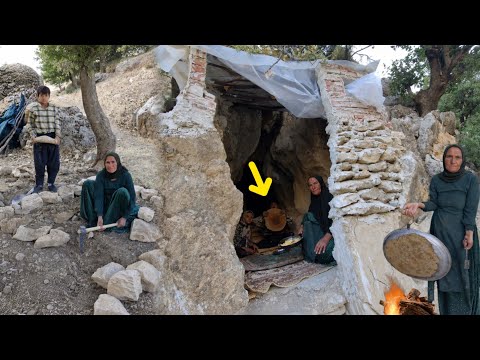 Hard life in a cave | Struggle to survive and bake traditional bread🗻🔥