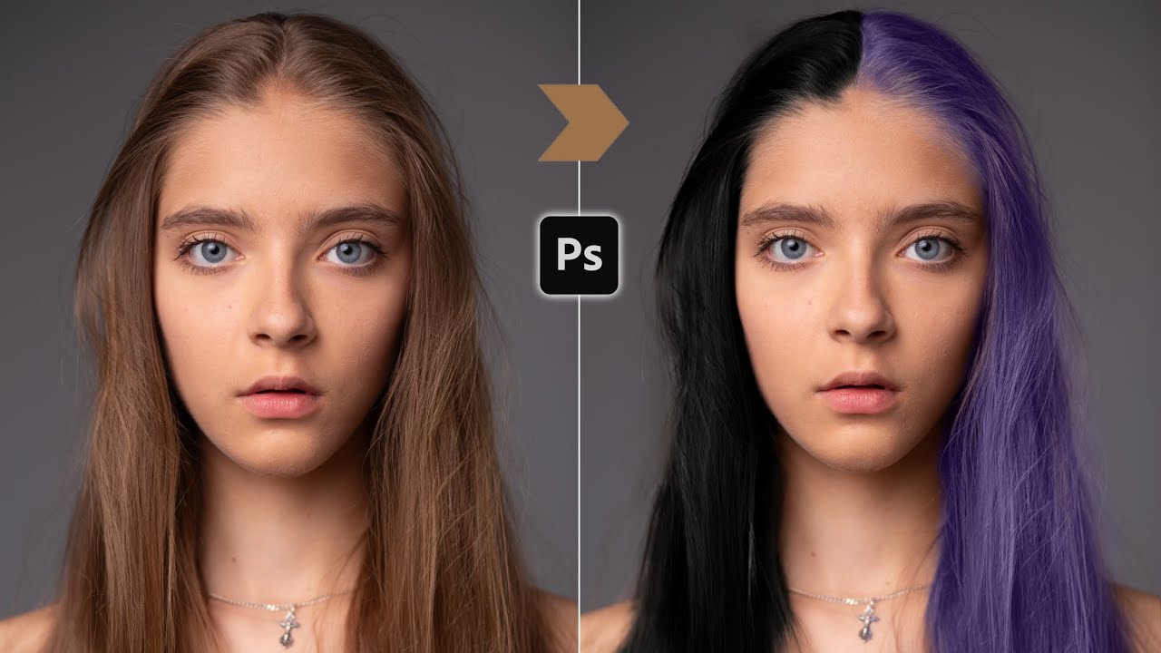 How To Change Hair Color in Photoshop | 2 Minutes #tutorial #photoshop ...