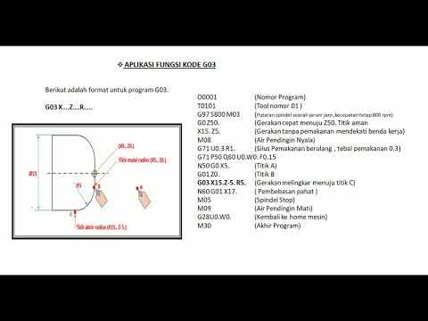 PENGGUNAAN KODE G02 dan G03 CNC LATHE - YouTube