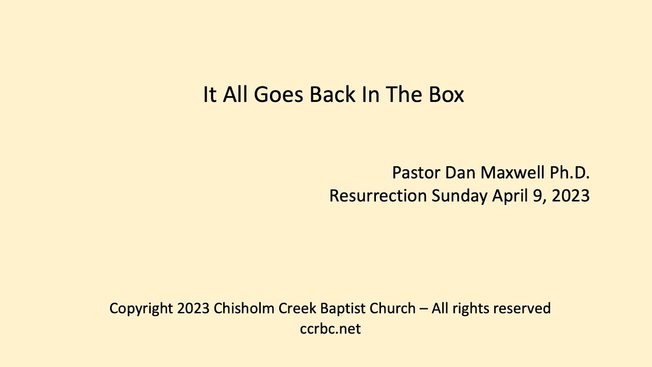 It All Goes Back In The Box - YouTube