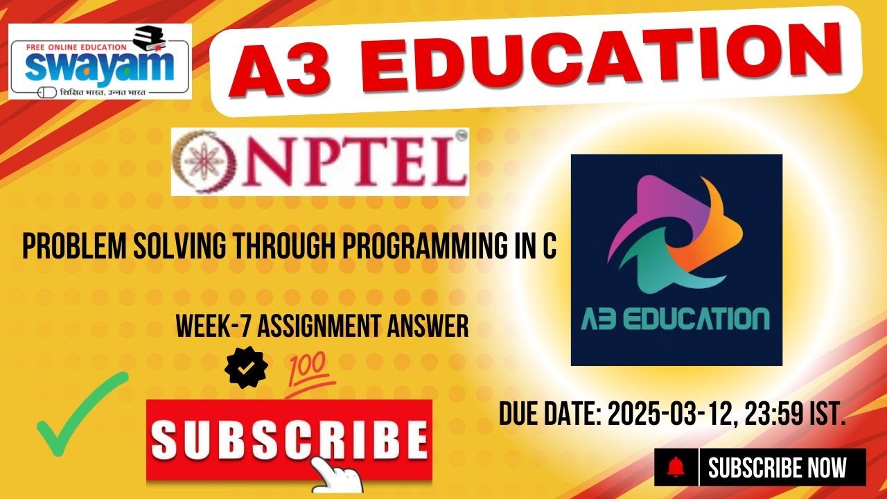 Nptel Problem Solving Through Programming In C Week 7 Assignment Answers Solution Quiz 2025