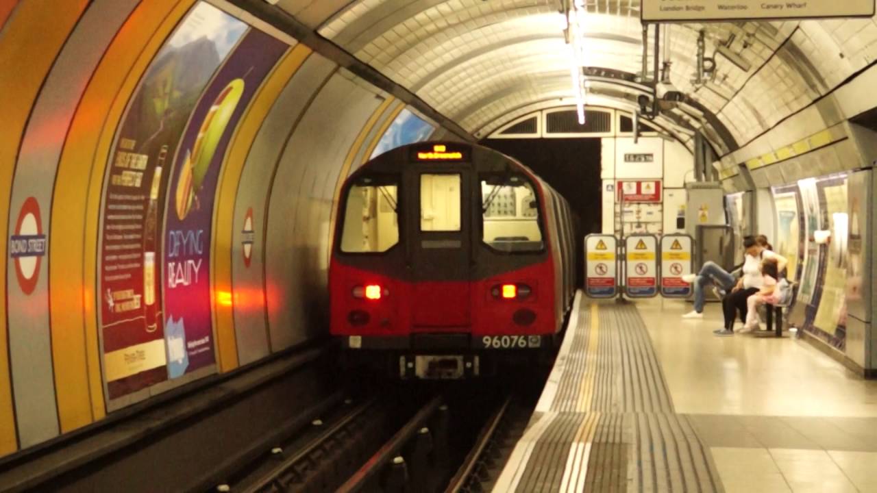 London Underground Jubilee Line train leaving Bond Street - YouTube