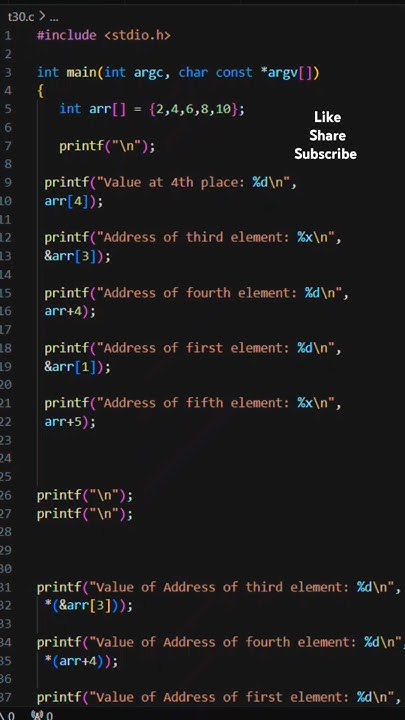 Pointers And Array Code In C Language In Vs Codecodequestcoding Clanguage Ytshorts Youtube 9386