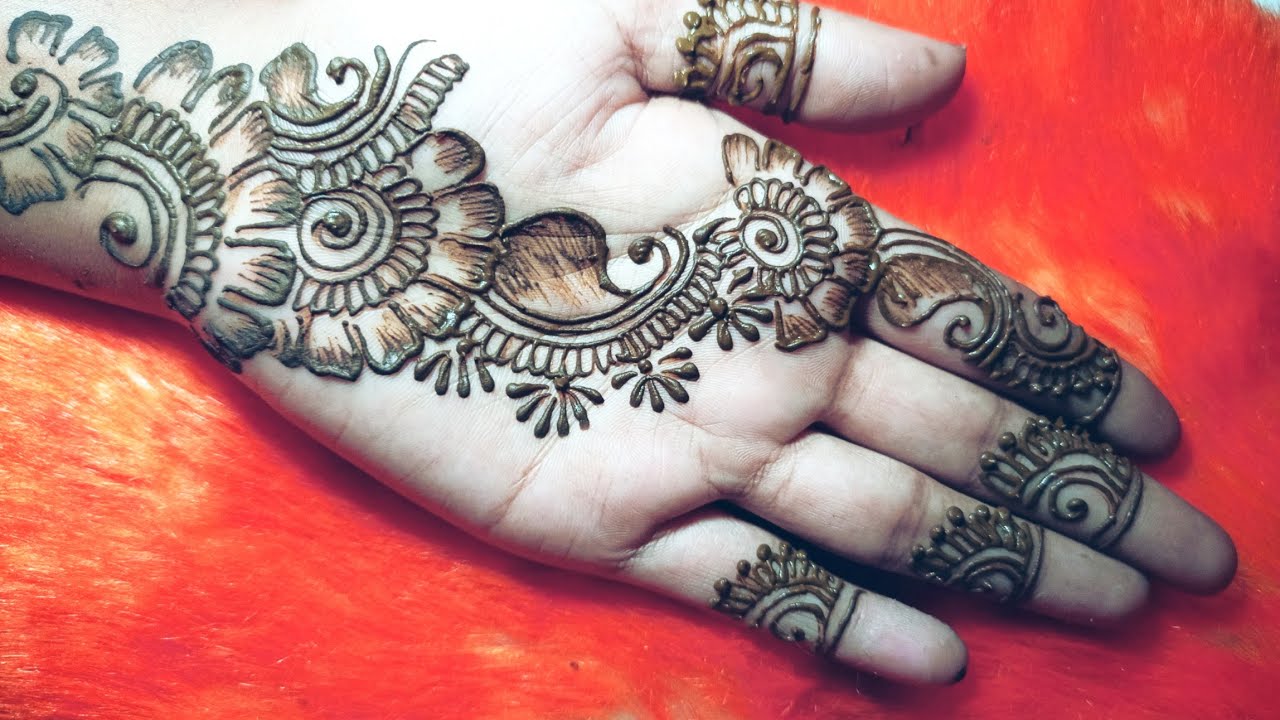 Very Beautiful Arabic Shaded Mehndi Design|Stylish Front Hand Mehndi ...