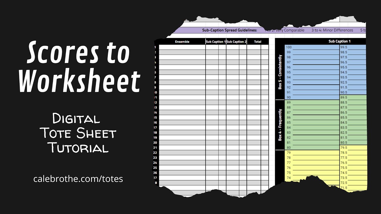 Scores to Worksheet Tote Sheet Tutorial - YouTube